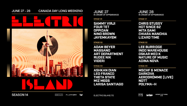 ELECTRIC ISLAND: 2026 CANADA DAY - SUNDAY — Jun 28 in Toronto | $99 ...